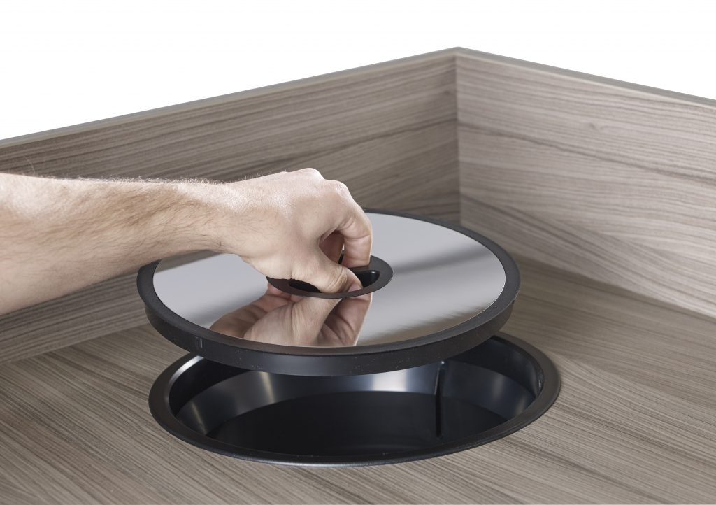 Circular Waste Chute with Lift Up Lid for Recycling Bins - Unisort