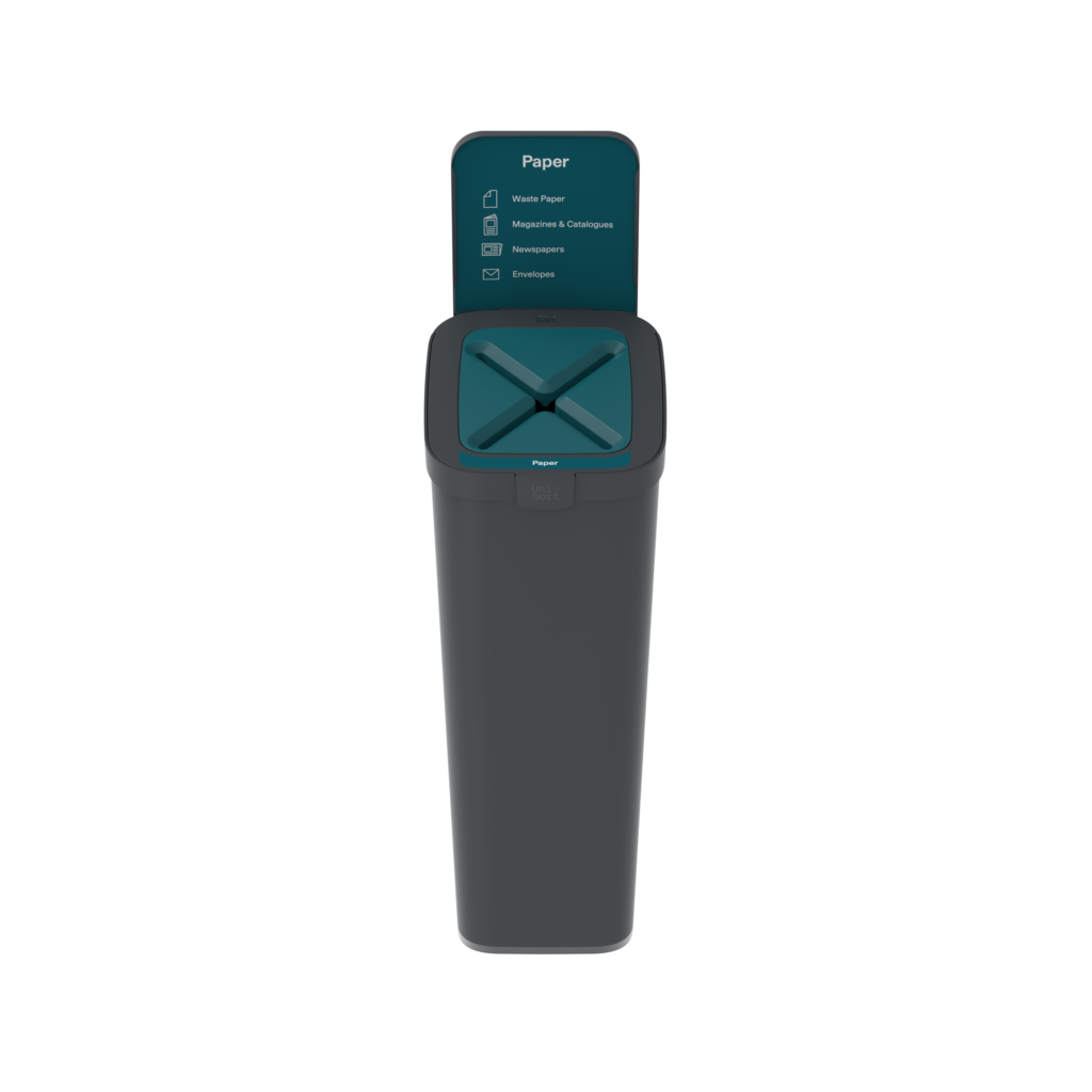 Unisort Climate Recycling Bin: Paper Recycling With Backboard - Unisort