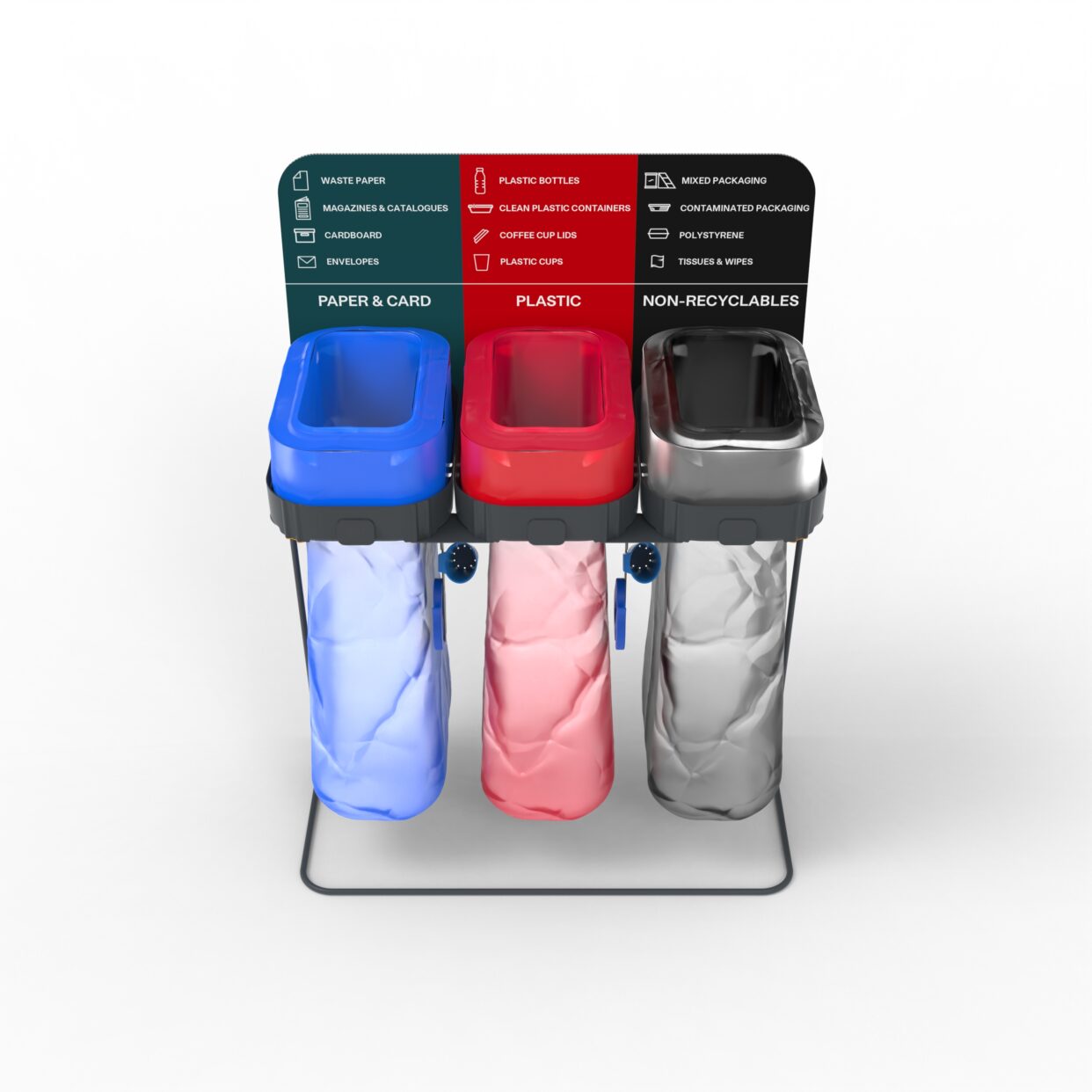 Unisort Mini 3W Recycling Bin Station - Unisort