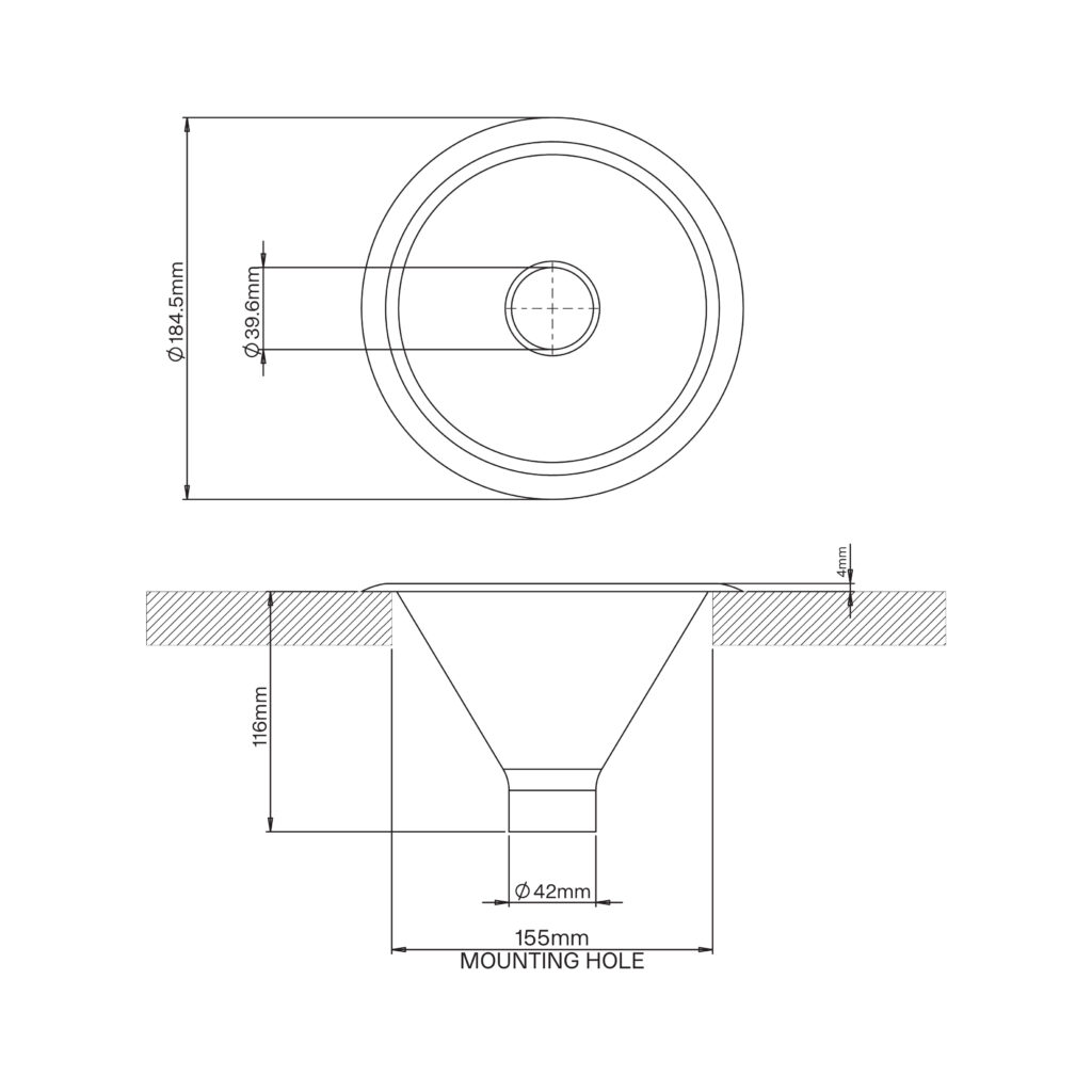 Unisort Edge Round Liquid Funnel - Unisort