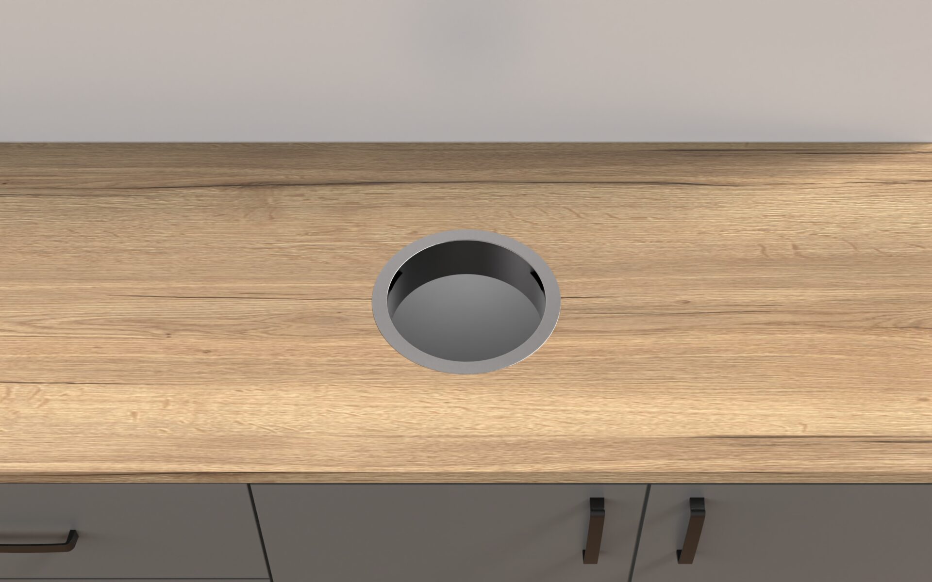 Unisort Edge Large Round Countertop Waste Chute Insert - Unisort